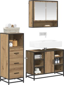 Sada koupelnového nábytku 3 ks Artisanový dub 80 x 33 x 60 cm 3402564