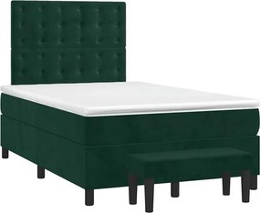 Box spring postel s matrací tmavě zelená 120x190 cm samet 3270496