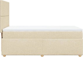 Box spring postel s matrací krémová 90x190 cm textil 3293433