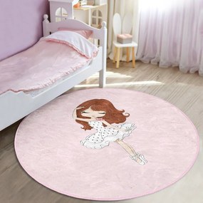 Růžový dětský koberec ø 120 cm Comfort – Mila Home