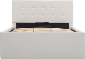 Rám postele zvedací úložný prostor bílý umělá kůže 90 x 200 cm 285516