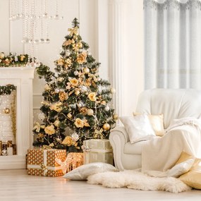 EUROFIRANY VÁNOČNÍ ZÁCLONA NA KROUŽCÍCH XMAS 140X250 CM HVĚZDY