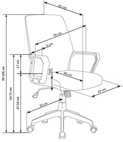 Halmar Kancelářská židle Spin 2, světle šedá/bílá