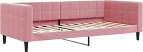Válenda s přistýlkou a matracemi růžová 90 x 200 cm samet 3196718