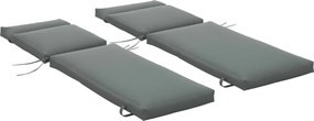 Outsunny Sada 2 polstrů na lehátka 196x55x8 cm, polstrovaný matrac pro zahradní židli, terasu, balkon, šedý | Aosom