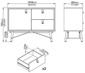 Komoda RY 86010 černá mat/ořech