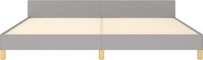 Rám postele s čelem světle šedý 200x200 cm textil 3125324