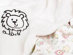Kaarsgaren Dětská deka Wellsoft bavlna 100 x 70 cm Růžová/lev