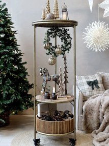 Latté mosazný antik dekorační vánoční stromek Willon - Ø 10*35 cm
