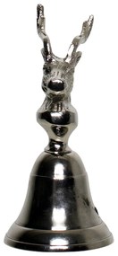 Stříbrný kovový zvonek s hlavou jelena - 8*8*15cm
