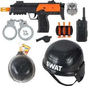 Policejní sada SWAT s přilbou a doplňky / Karnevalový doplněk / Samopa