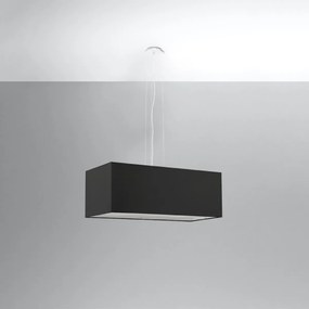 Závěsné svítidlo Santa, 1x černé textilní stínítko, (bílý plast), (80 cm)