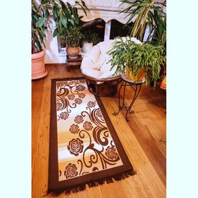 Tkaný koberec Kelim K832A hnědý, 80x200 cm