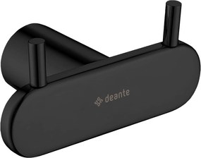 Deante Round příslušenství, koupelnový 2-háček, černá matná, ADR_N121