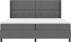 Postel s boxspringem s polštářem Tmavě šedá 200 x 200 cm textil 3341666