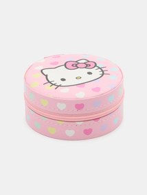 Sinsay - Šperkovnice z imitace kůže s přihrádkami a zrcátkem Hello Kitty - růžová