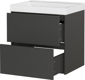 Antracitová matná závěsná skříňka pod umyvadlo 61x65 cm Bodera – Germania