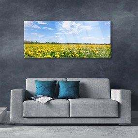 akrylový obraz Pampeliška Krajina 125x50 cm
