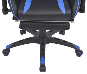Polohovací kancelářská herní židle s podnožkou modrá,  20166