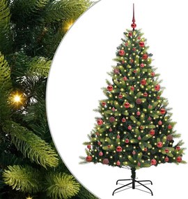Umělý skládací vánoční stromeček 300 LED Zelená 180 cm PVC a PE 3395991