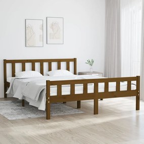 Rám postele medově hnědý masivní dřevo 140 x 200 cm,  810682