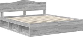 Rám postele Šedá Sonoma 200 x 200 cm Masivní borové dřevo 3412858