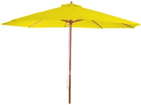 Slunečník Florida Ø 3,5m - polyester/dřevo - žlutá