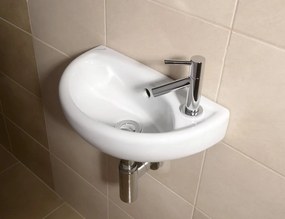 Sapho Sapho, MARGITHA keramické umyvadlo 38x22cm, otvor pro baterii vpravo, černá mat, MGT3822B
