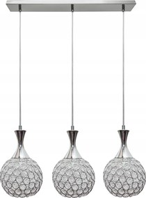 Závěsná stropní křišťálová lampa Crystal VII 3xE27 křišťály převis chrom