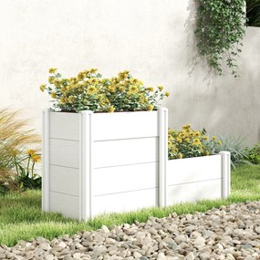 Vyvýšený záhon 3-stupňový stohovatelný zahradní záhon s otevřenou základnou, modulární bylinkový záhon DIY montážní plast