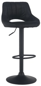 Kondela Barová židle, černá látka s efektem broušené kůže, LORASA