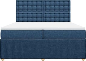 Box spring postel s matrací modrá 200x200 cm textil 3292183