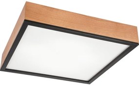 Stropní svítidlo OAK SQUARE 4xE27/15W/230V 48x48 cm dub/černá