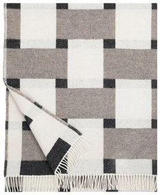 Vlněná deka Punos 130x180, bílo-béžovo-černá