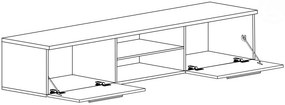 Široký televizní stolek 160 cm v bílém lesku KN1082
