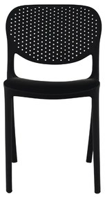 Plastová židle FEDRA – stohovatelná, více barev Černá