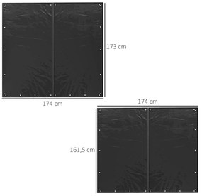 Outsunny sada 2 obalů na stojan na palivové dřevo, 174 cm, voděodolný 600D Oxford, UV ochrana, obal na stojan na palivové dřevo, pro stojan na palivo…