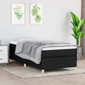 vidaXL Box spring postel s matrací 90x200 cm textil [3144490] Barva: Černá