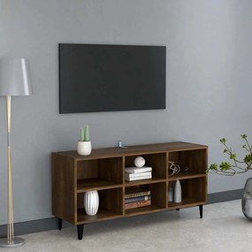 vidaXL TV stolek s kovovými nohami 103,5 x 30 x 50 cm [805950] Barva: hnědý dub