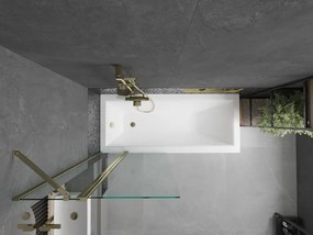 Mexen Flip, vanová zástěna 1-křídlová 80 x 150 cm, otočné křídlo, 6 mm čiré sklo, zlatý profil, 894-080-101-50-00