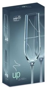 Crystalex Sklenice na šampaňské Viola Up leštěný 190 ml, 2 ks