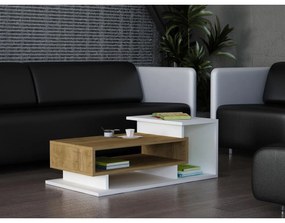 Asir | Konferenční stolek SPRING 24,8x90 cm hnědá/bílá | AS0559