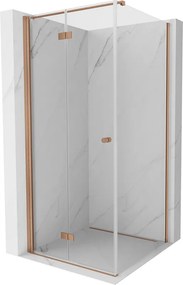 Mexen Mist-F T, 1-křídlý ​​skládací sprchový kout levý 120 x 120 cm, čiré sklo, měděný matný profil, 8A6T-120-120-65-00-L
