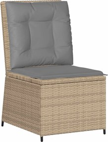 Zahradní sofa s polštářem Beige a šedá polyratan 3394479