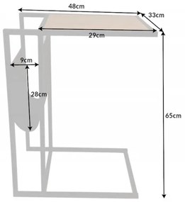 Přírodní dřevěný odkládací stolek Loft