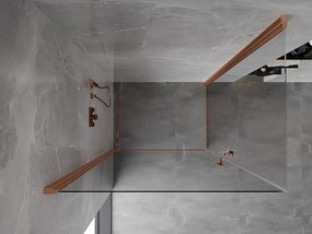 Mexen Mist-B Duo, 2-křídlý ​​výklopný sprchový kout 100 x 85 cm, čiré sklo, měděný matný profil, 8A2-100-085-65-00