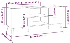 Skříňka na LP desky černá 121 x 38 x 48 cm kompozitní dřevo - Default Title