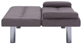 vidaXL 282192 Marketos Sofa Bed with Two Pillows Taupe Polyester