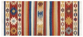 Vlněný kelimový koberec 80 x 150 cm vícebarevný JRARAT Beliani