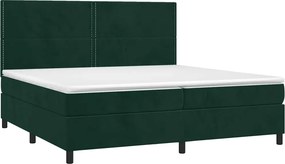 Box spring postel s matrací tmavě zelená 200x200 cm samet 3142986
